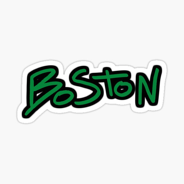 "Boston Text Green Basketball" Sticker for Sale by LockedUp | Redbubble
