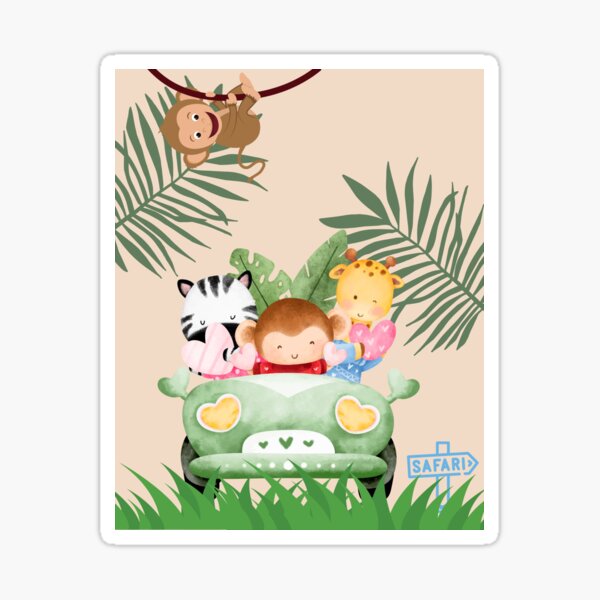 "Safari tour bus" Sticker for Sale by Chocohobak | Redbubble