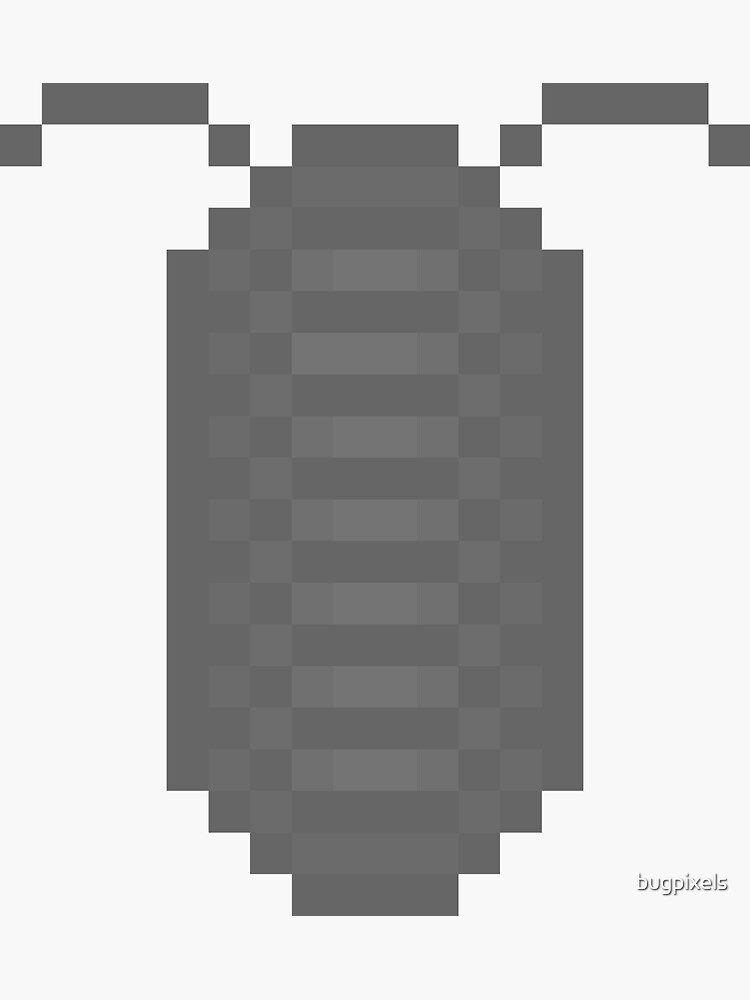 "Roly Poly/Isopod Pixel Art Design" Sticker for Sale by bugpixels ...