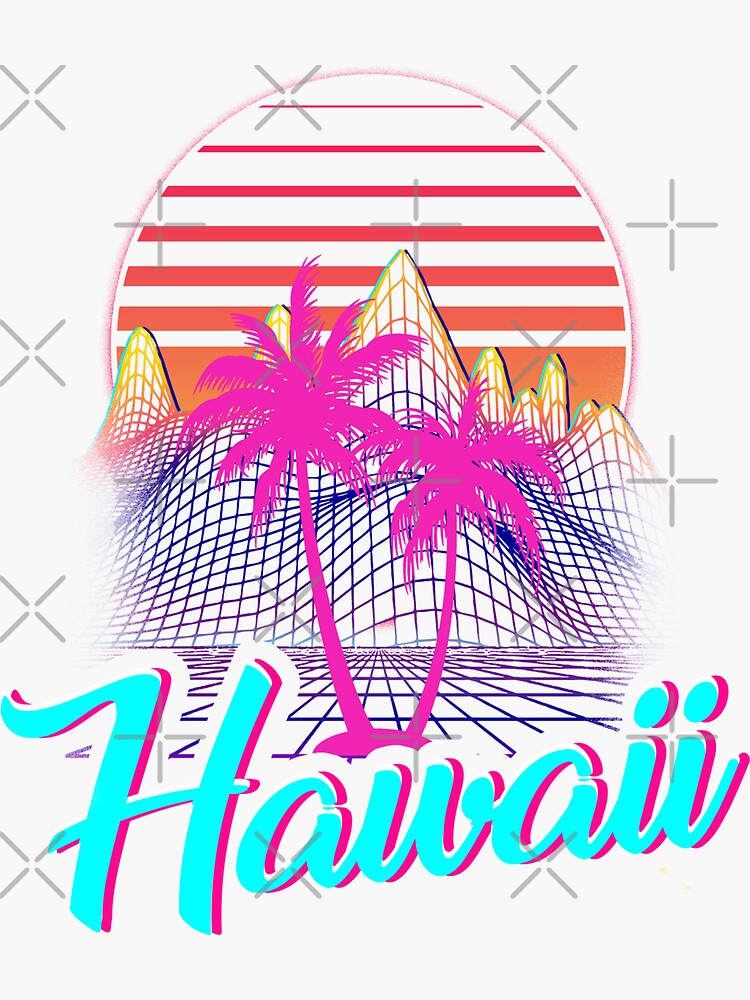 "Vaporwave – Hawaii Sunset" Sticker for Sale by mrhomebiz | Redbubble