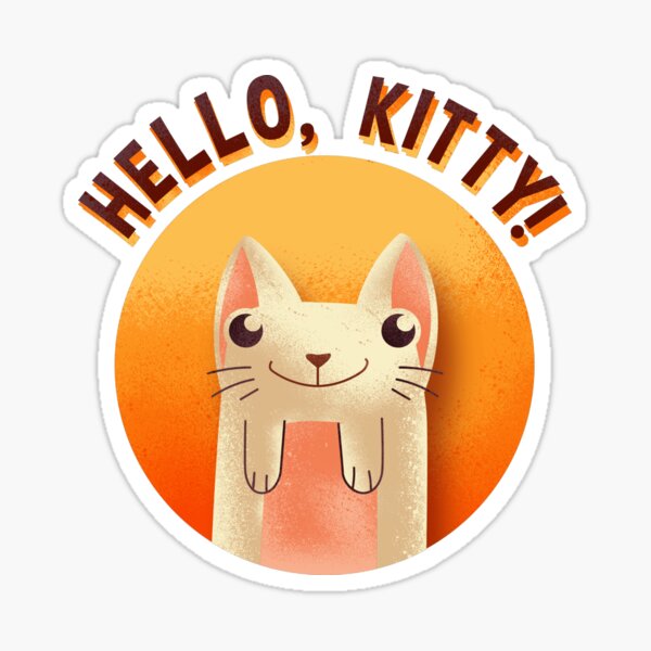 "Hello, Kitty! " Sticker for Sale by Obos10 | Redbubble