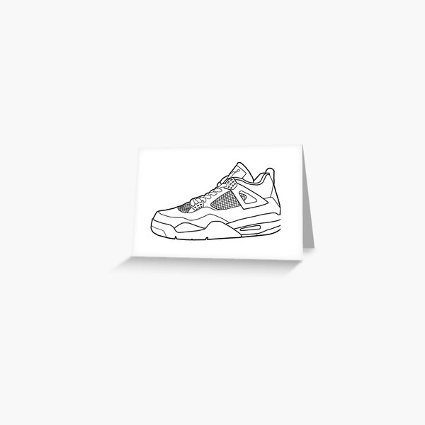 "Jordan 4 sneaker outline" Greeting Card for Sale by sportify | Redbubble
