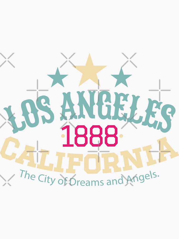 "Los Angeles California 1888 - Los Angeles College style logo" Sticker ...
