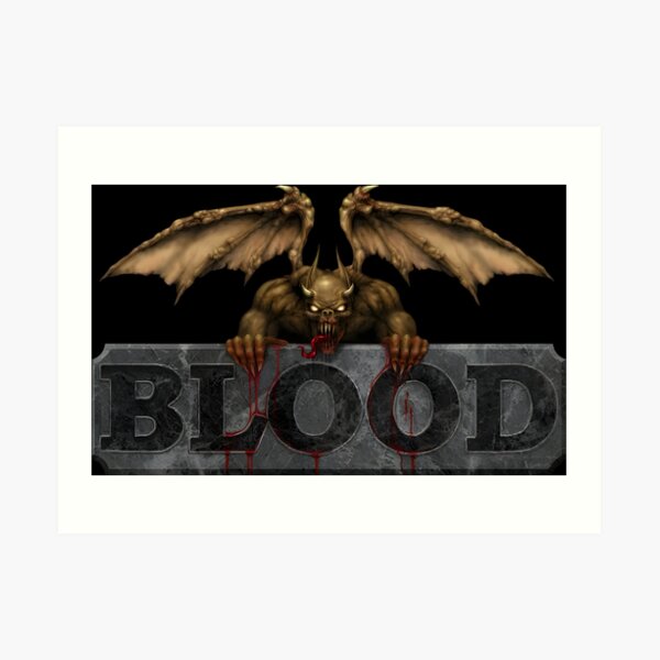 "Monolith Blood DOS 1997 PC Game Gargoyle Logo" Art Print for Sale by ...