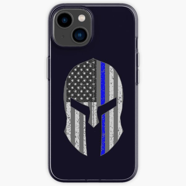 "Spartan Helmet, Thin Blue Line" iPhone Case for Sale by Terrystees ...