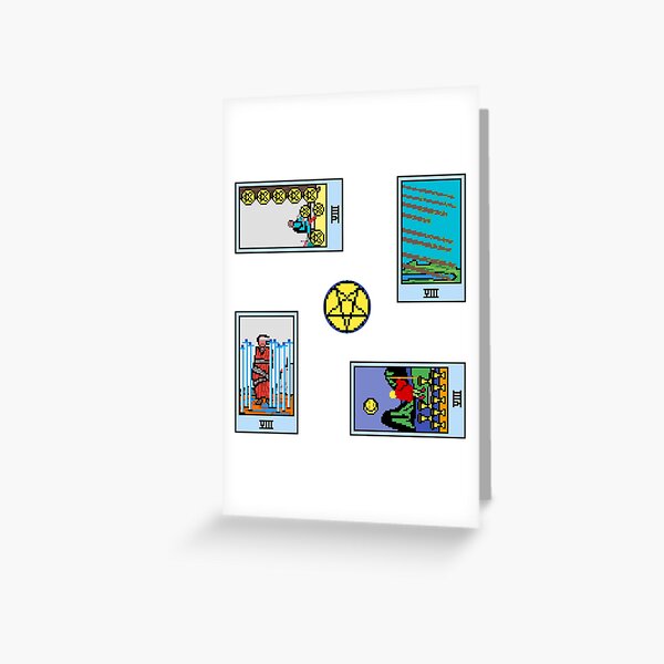 "Pixel Waite Tarot Minor Arcana Eights - 81st Sticker Pack and Magnets ...