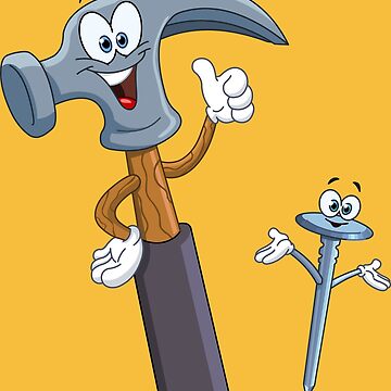 "Hammer and Nail Cartoon" Poster for Sale by Yael Weiss | Redbubble