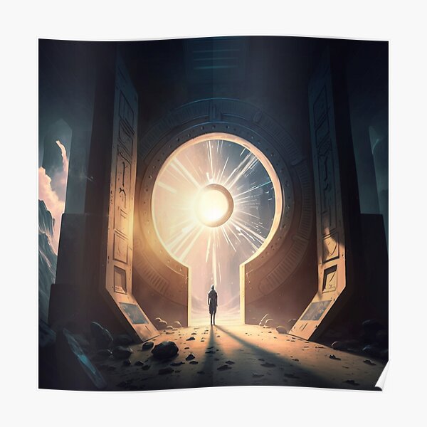 "Time Portal Teleporting Dimension Futuristic Retro Adventure" Poster ...