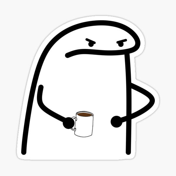 Angry Flork Waiting With A Cup Of Coffee Meme Stickers Sticker For Sale By Chstockofficial