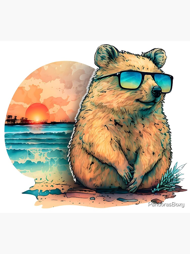 Impression photo « Quokka au coucher du soleil | Quokka vintage ...