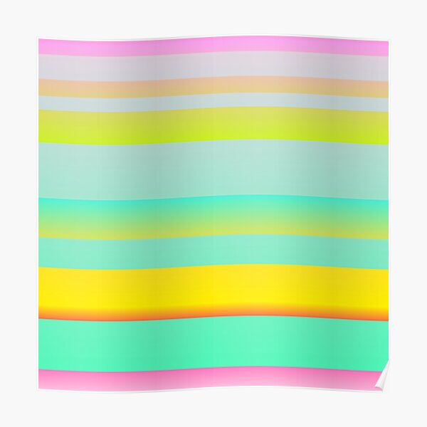 "Mint yellow pink color palette | Pale neutral tropical colors " Poster ...