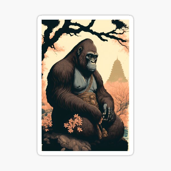 "Meditating Gorilla" Sticker for Sale by martinprins | Redbubble