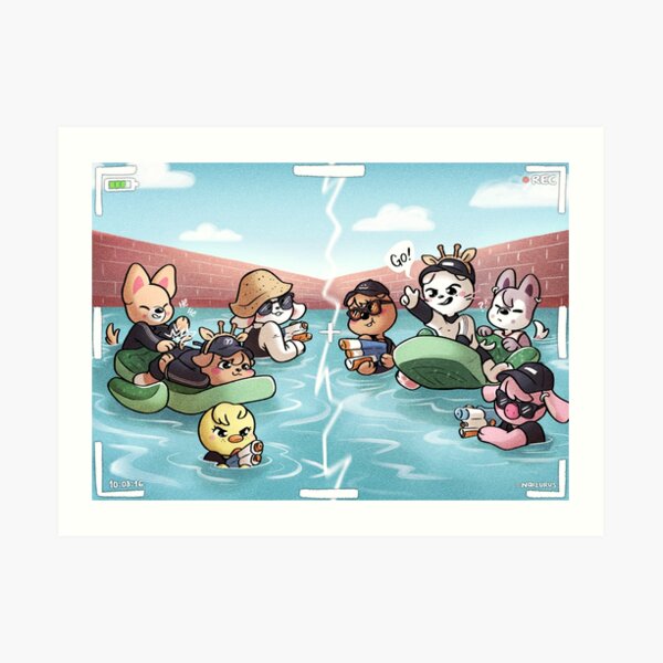 "Stray Kids - Skzoo playing in the pool" Art Print by nailurus | Redbubble