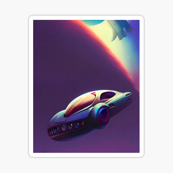 "Supercar in space. Futuristic scifi art" Sticker for Sale by Neo ...