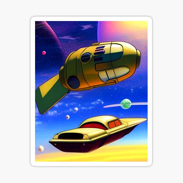 "Supercar in space. Futuristic scifi art" Sticker for Sale by Neo ...