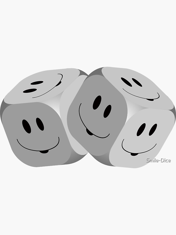 "Smile Dice - happy face" Sticker for Sale by Smile-Dice | Redbubble