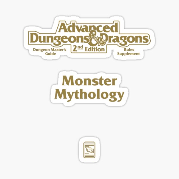"Advanced Dungeons and Dragons -2nd Edition- Monster Mythology - Old ...