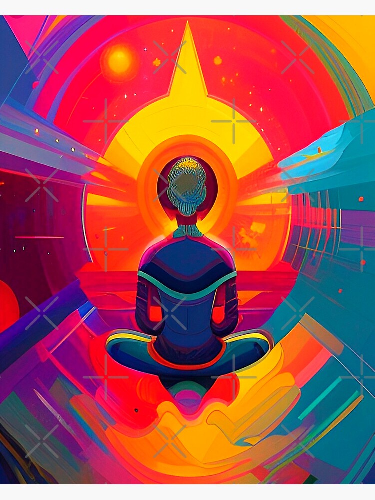 "Trippy meditation in space" Sticker for Sale by Neo-Expression | Redbubble