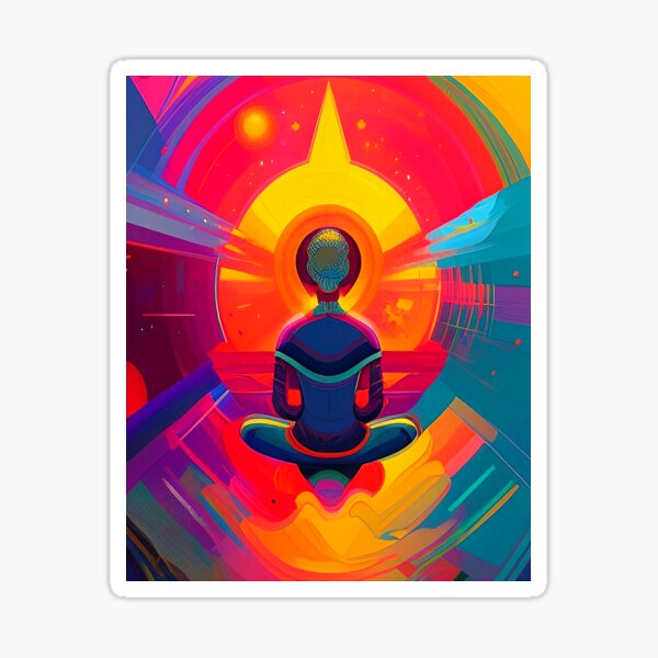 "Trippy meditation in space" Sticker for Sale by Neo-Expression | Redbubble