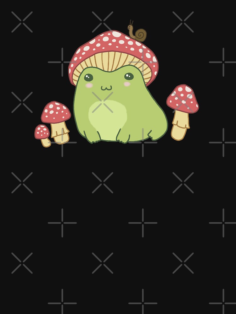"Kawaii Frog with Mushroom Hat: Cottagecore Aesthetic, Toadstool and ...