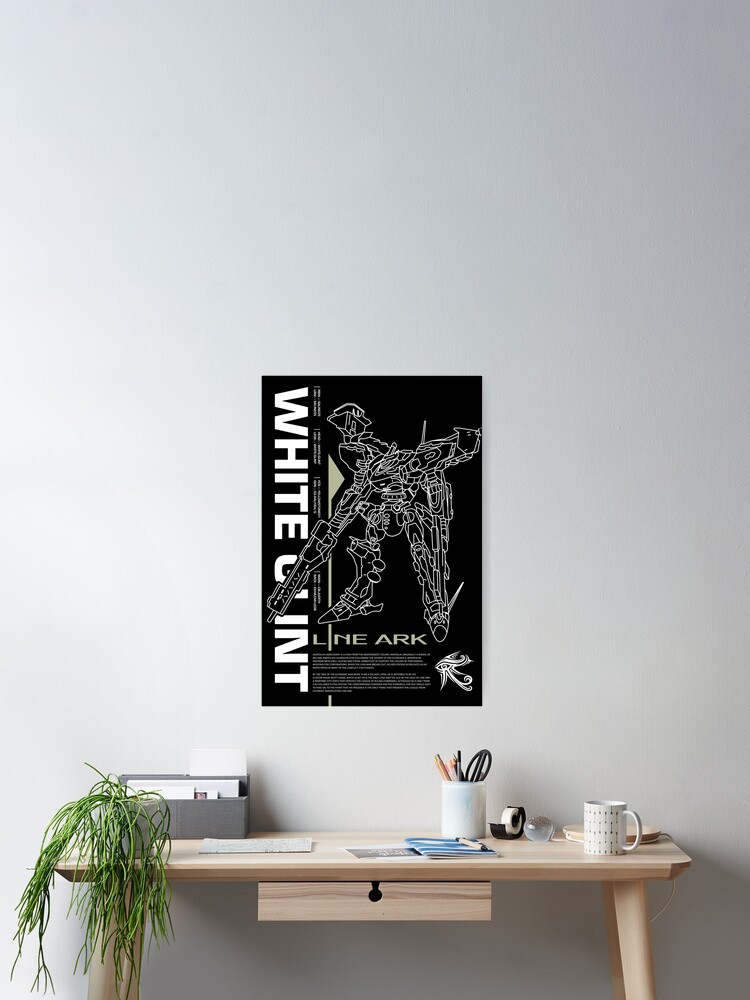 "Armored Core 4 - Line Ark - Mech - White Glint - Negative" Poster for ...