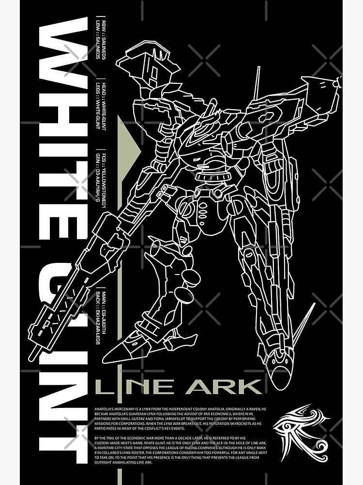 "Armored Core 4 - Line Ark - Mech - White Glint - Negative" Poster for ...