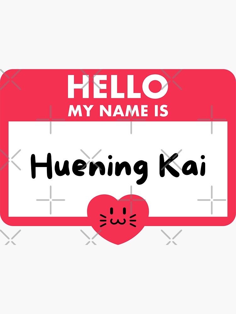 "TXT - Name tags in debut colors (Huening Kai)" Sticker for Sale by ...