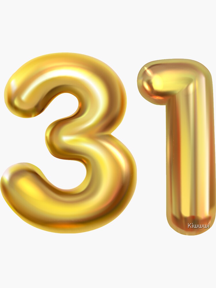 "Happy Birthday 31th Gold" Sticker for Sale by Kiwwwi | Redbubble