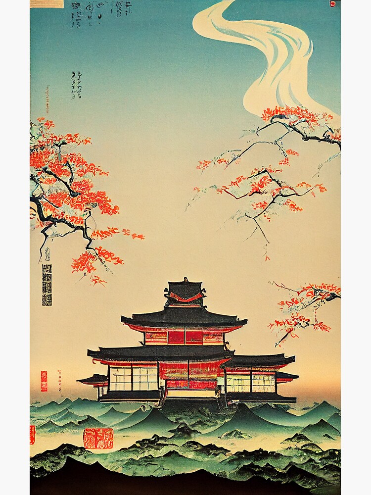 "A Japanese temple painting" Sticker for Sale by Mafrum | Redbubble