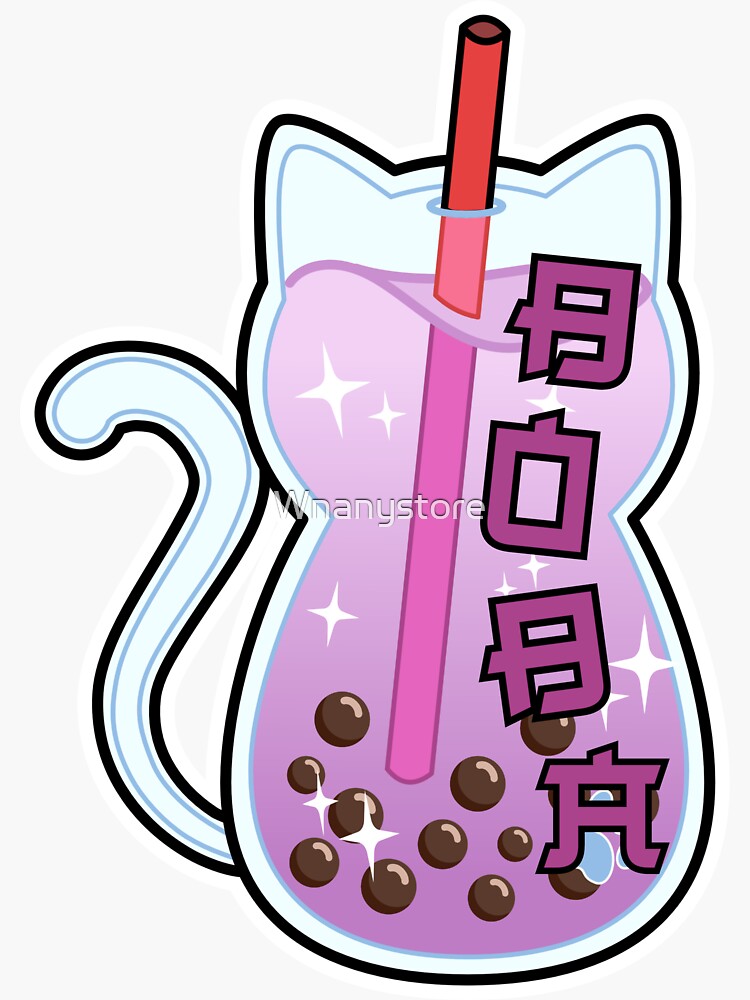 Cat Boba Anime Bubble Tea Neko Girls Kawaii Girls Teen Funny T