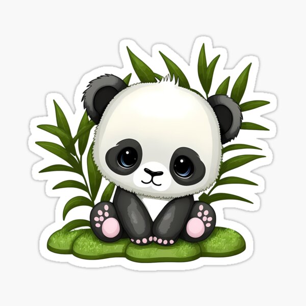 "Cute Panda" Sticker for Sale by GigaDesigns | Redbubble