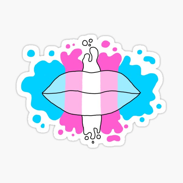 "Pride Lips - Transgender" Sticker by SmallOddLion | Redbubble