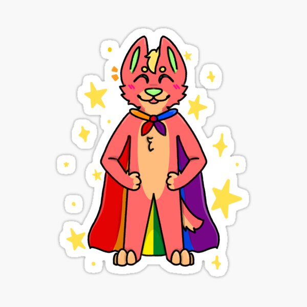 "Rainbow Pride Wolf with Cape" Sticker for Sale by RexagonIII | Redbubble
