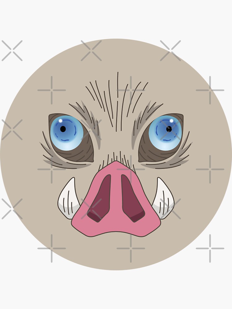 "boar face anime" Sticker for Sale by Pligo | Redbubble