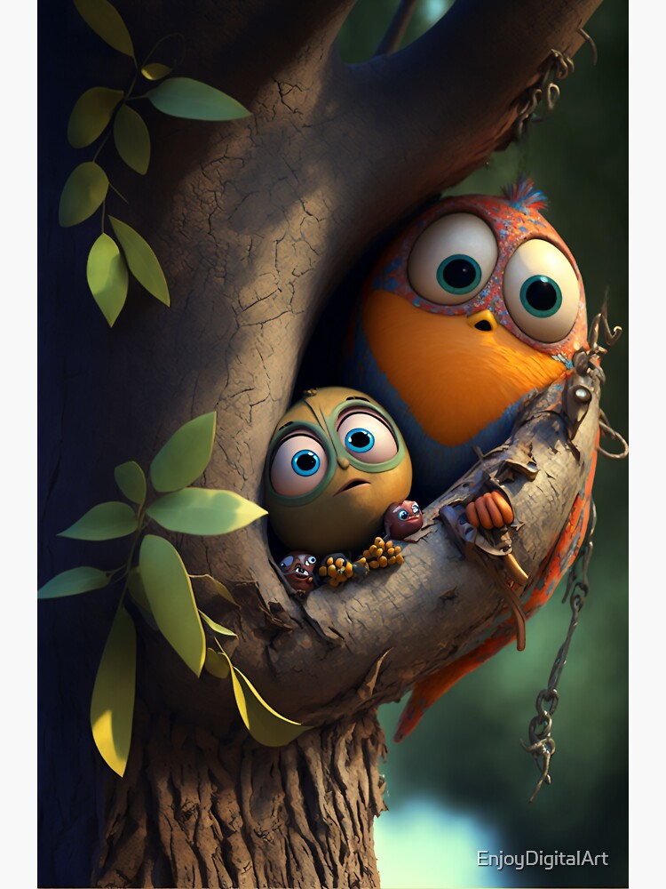 "what the heck those two are doing in a tree?" Sticker for Sale by ...