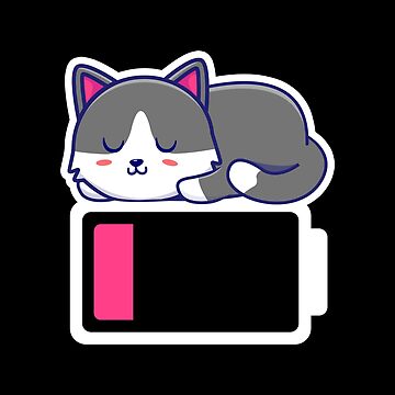"CAT BATTERY" Sticker for Sale by w1ckerman | Redbubble