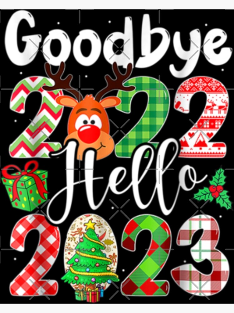 "Goodbye 2022 Hello 2023 Retro Groovy Christmas New Year" Poster for ...