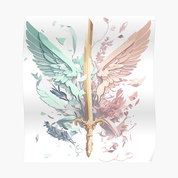 " Wind element sword 2 , Game art, RPG, pastel color art" Poster for ...