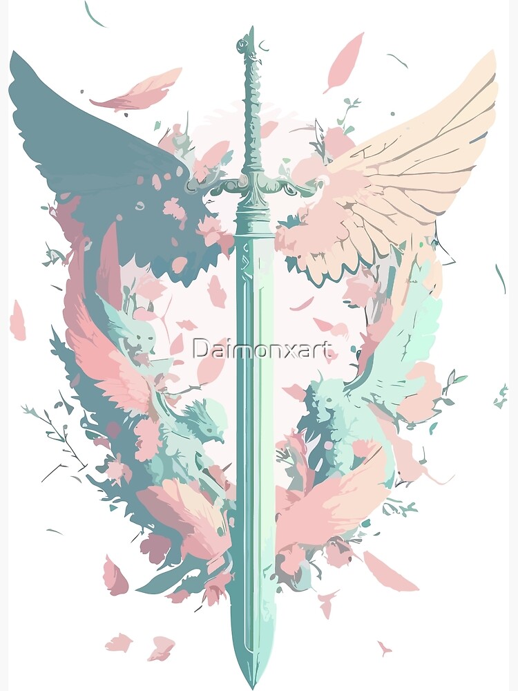 "Wind element sword 3 , Game art, RPG, pastel color art" Poster for ...