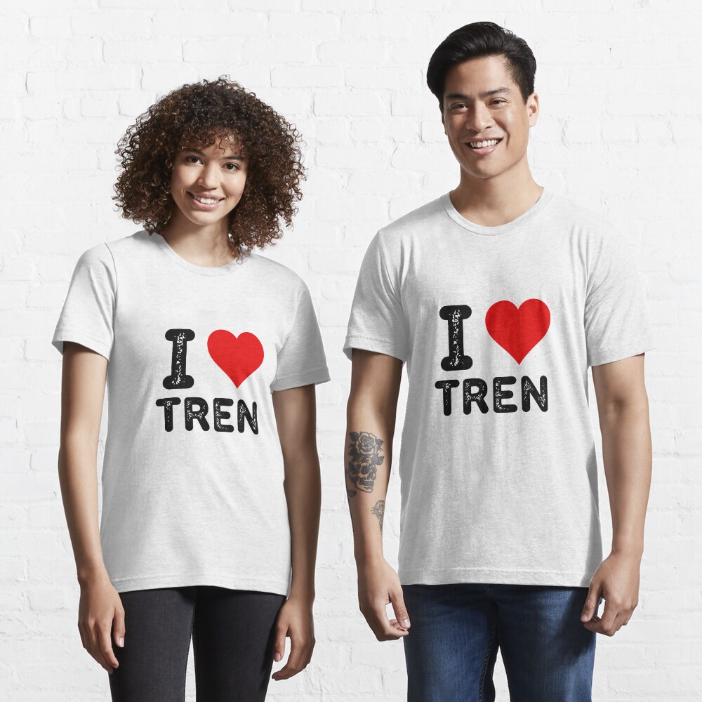 "I Love Tren I Heart Tren Funny Bodybuilder Heart Tren" T-shirt for ...