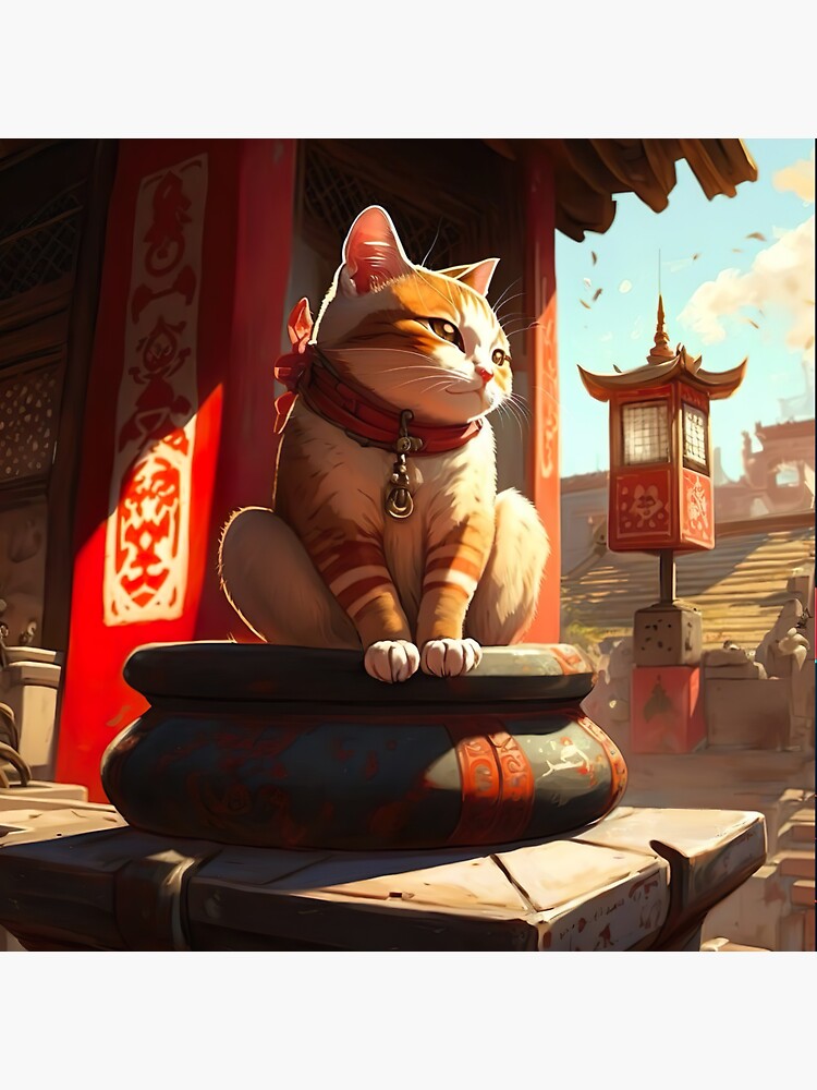 "Temple cat cute" Sticker for Sale by Makoto-Styl | Redbubble