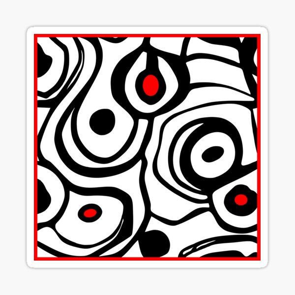 "Black White Red Blobs" Sticker for Sale by loeye | Redbubble