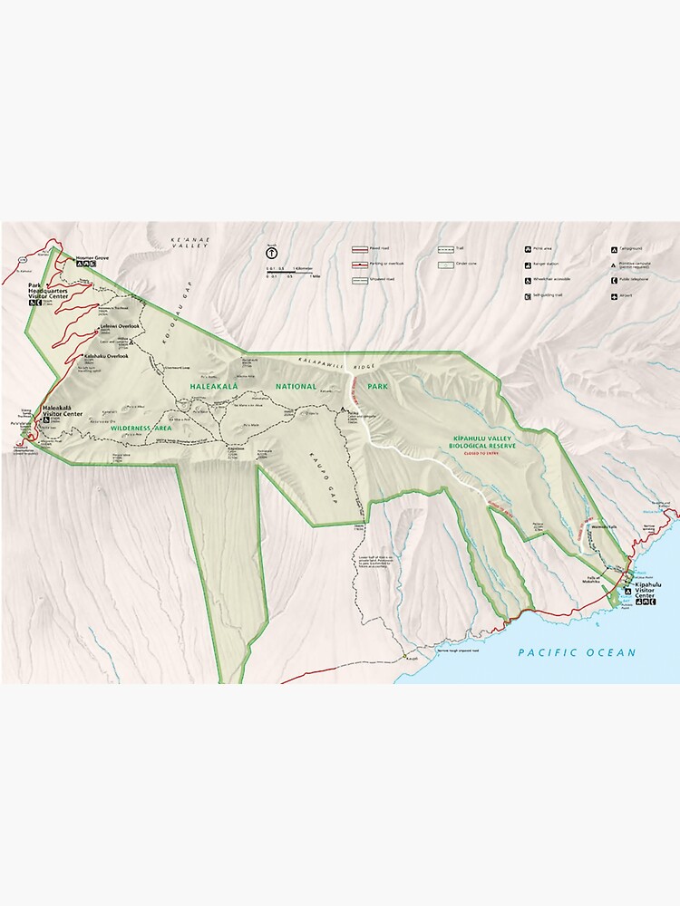 "Map of Haleakala National Park" Sticker for Sale by TerneProducts ...