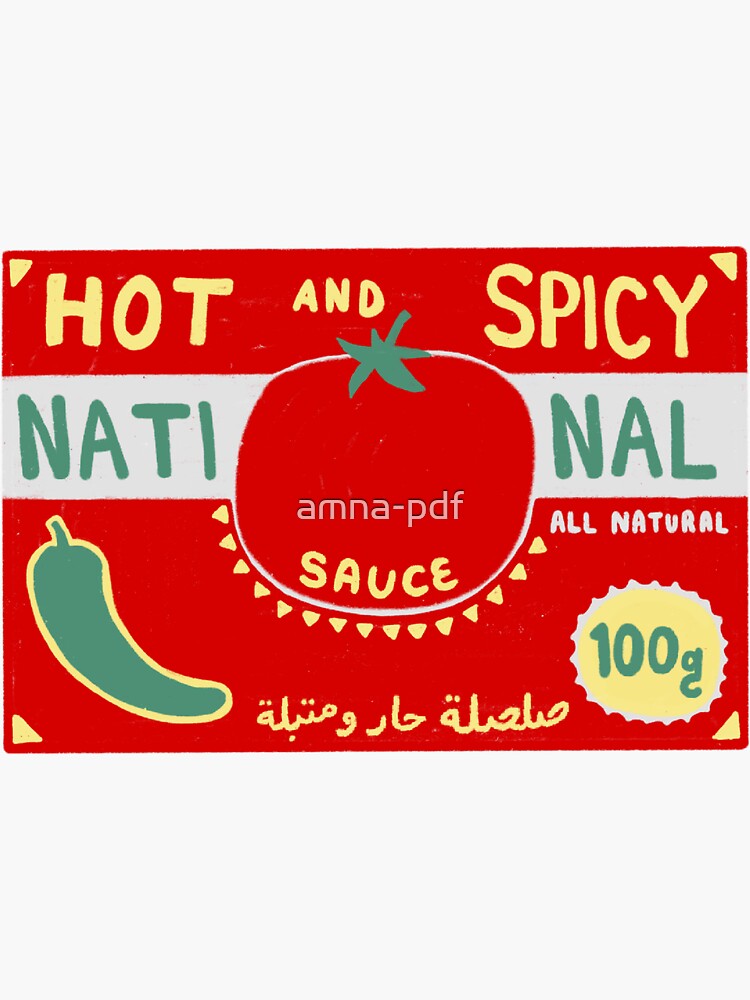 "Desi Vintage Hot Tomato Sauce Ad" Sticker for Sale by amna-pdf | Redbubble