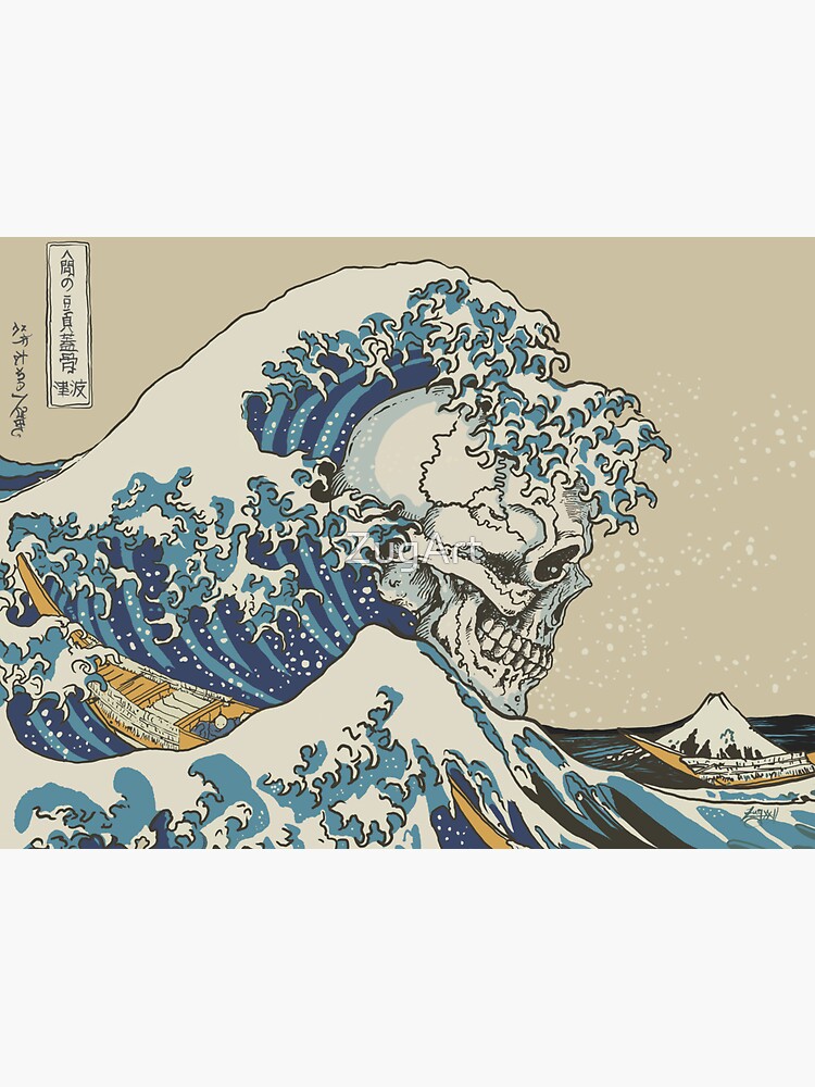 "Skull Wave" Sticker for Sale by ZugArt | Redbubble