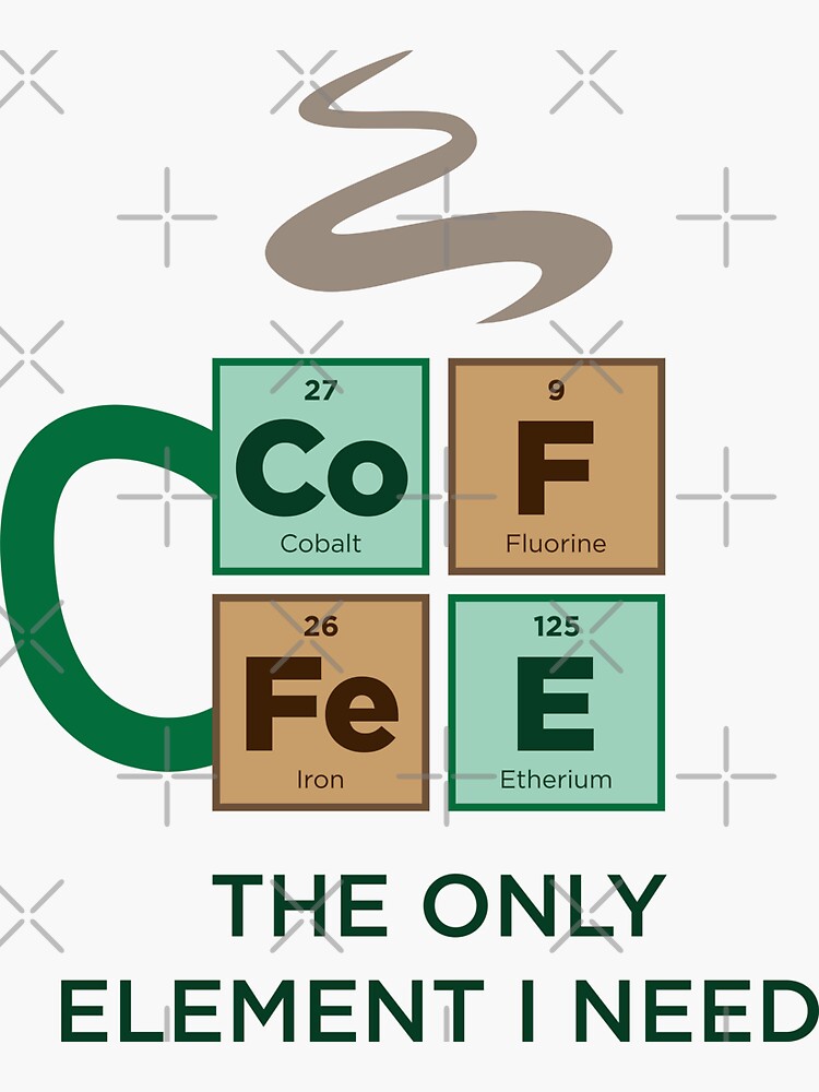 Pegatina «CAFÉ El único elemento que necesito Tabla periódica de ...