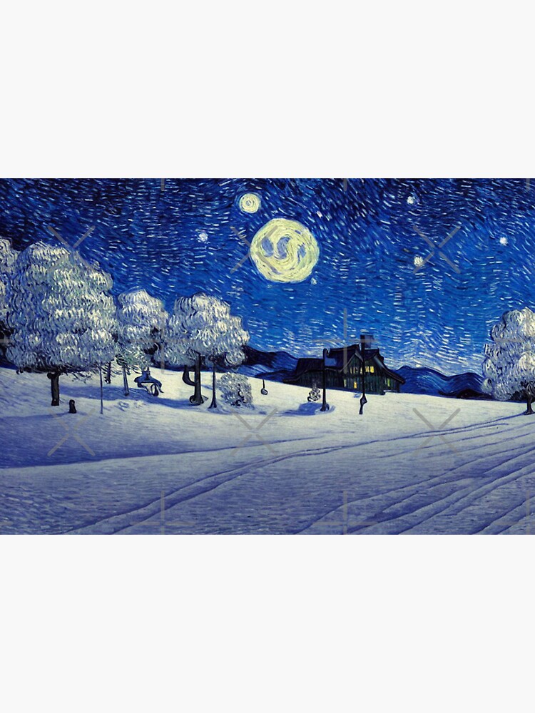 "Winter Night Vincent Van Gogh Inspired art" Sticker for Sale by ...
