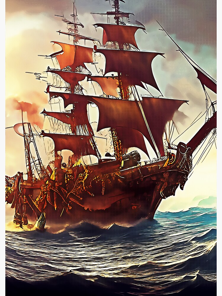 "Marionn Royal Red Sea Pirate Ship" Sticker for Sale by the-alfiere ...