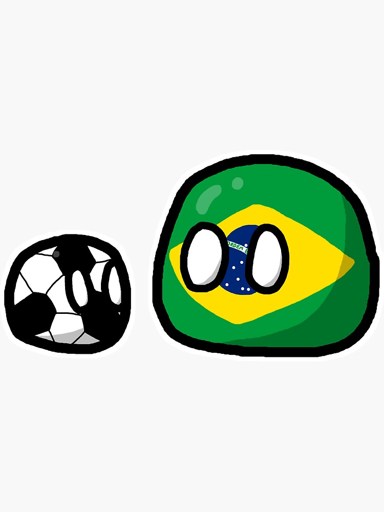Pegatina «Brasil countryball mirando un balón de fútbol - worldcup ...