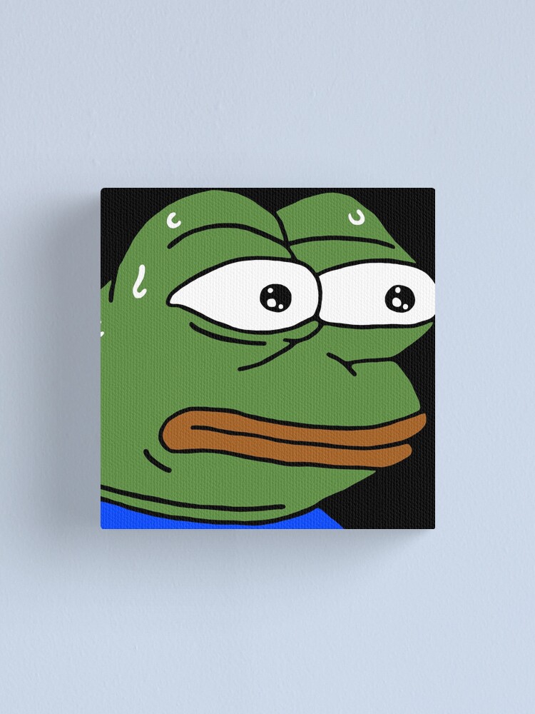 "nervous poggers emote - peepo pepega twitch discord frog" Canvas Print ...